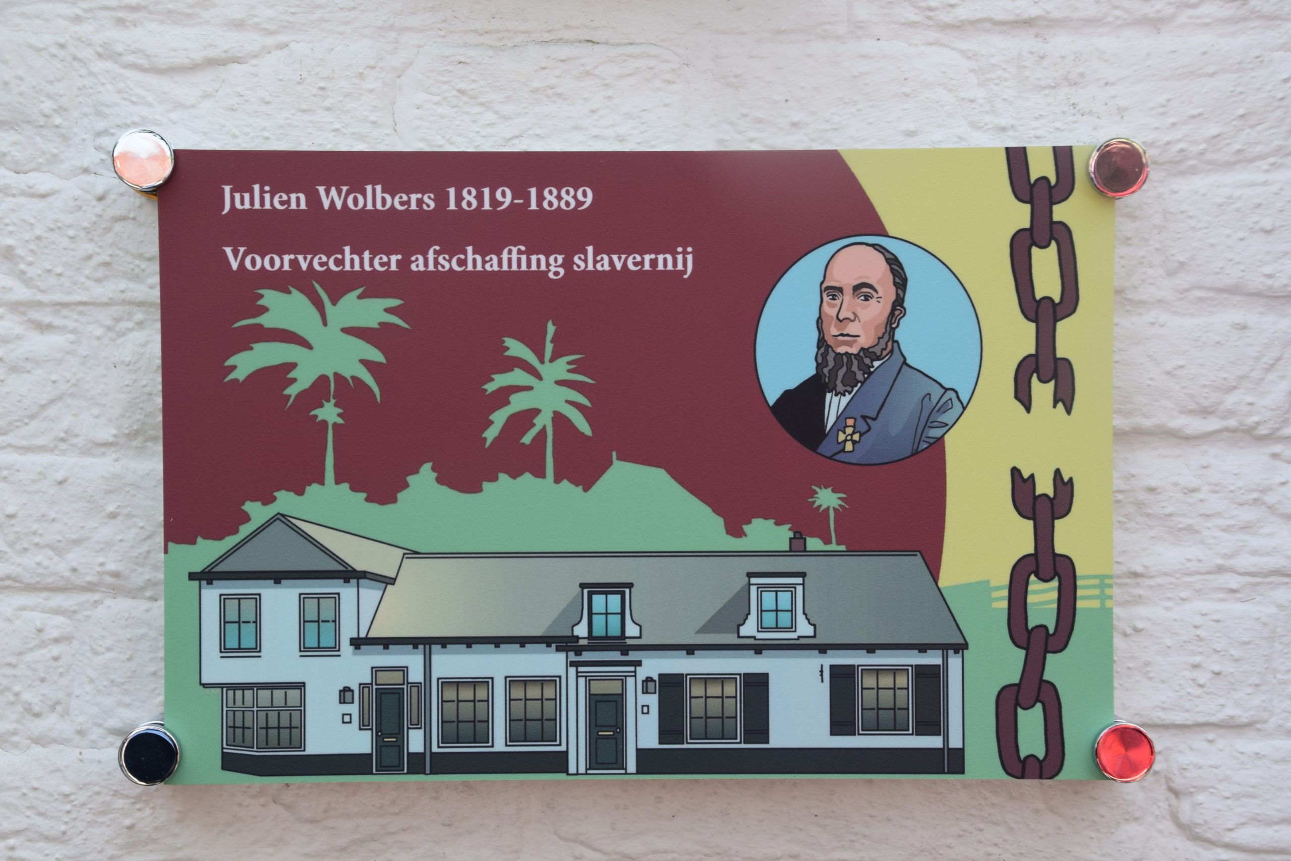Vechter tegen slavernij Julien Wolbers krijgt bord op Wolbers Huis ...